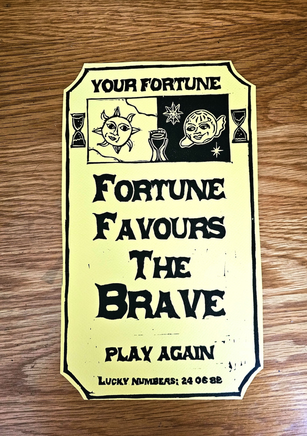 Zoltar Fortune Teller Ticket Original Linocut Print - Etsy