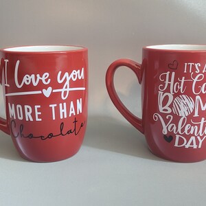Valentine Hot Cocoa Chocolate Mug Red Gift Wrapped Personalized - Etsy