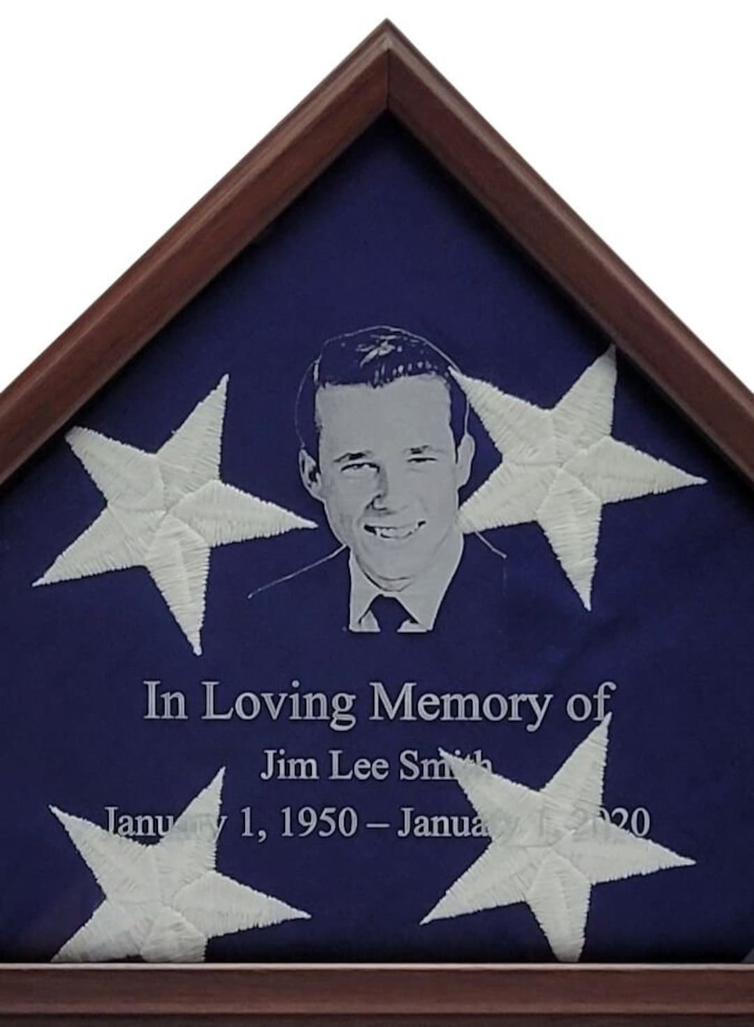 Personalized Burial Flag Case: Cherry Finish, Photo or Logo, Made in ...