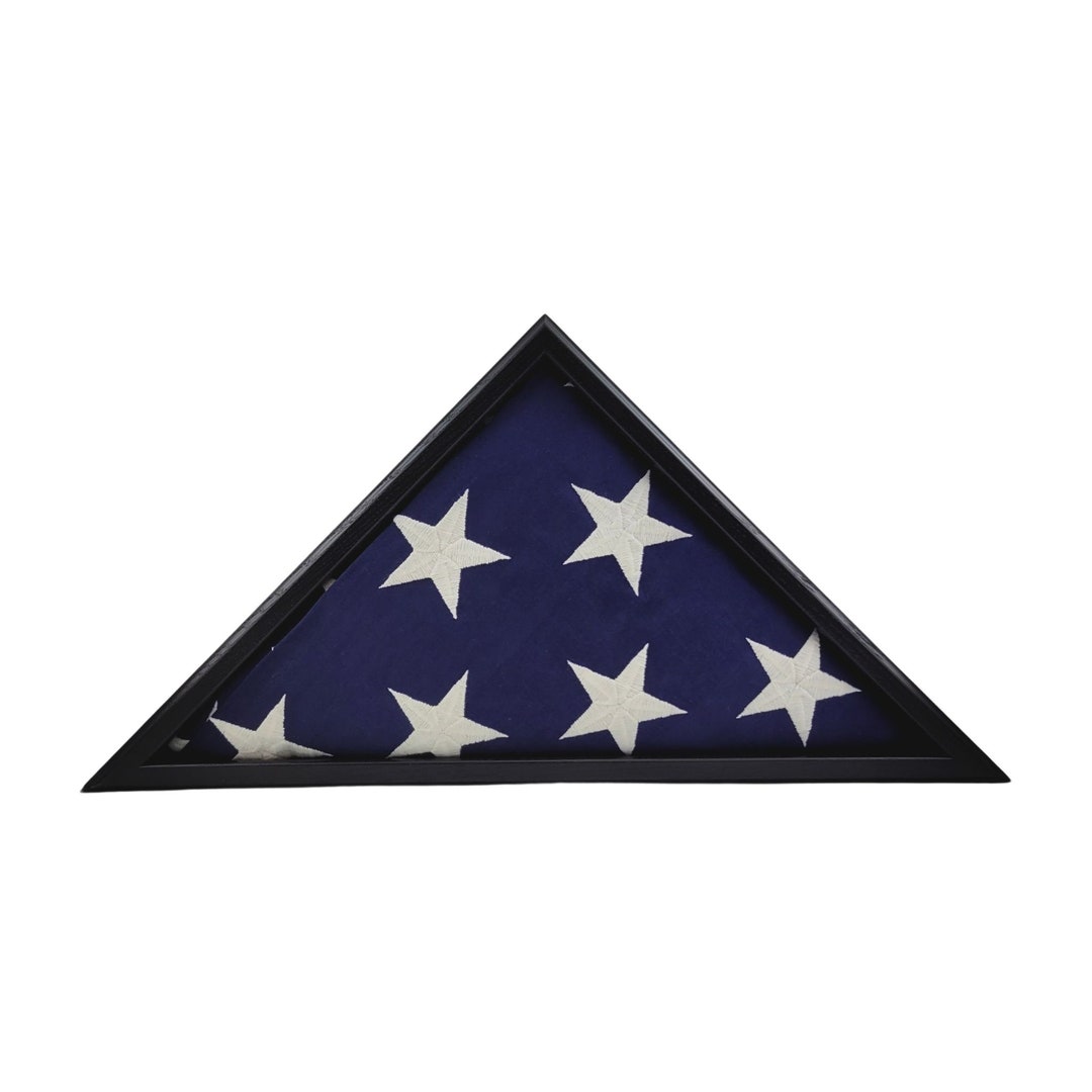 Handcrafted Flag Case Made With Real Hardwood. Ash Black Finish 5' X 9. ...