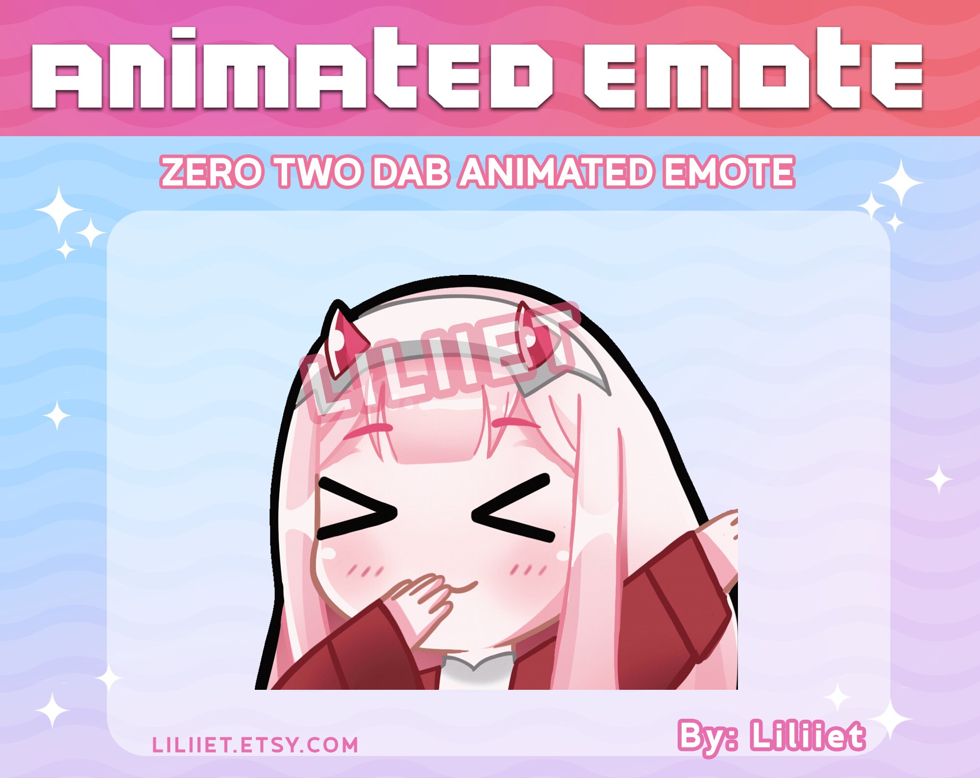 Animated Emote Zero Two Dab Animated Emote for Twitch or Discord - Etsy ...