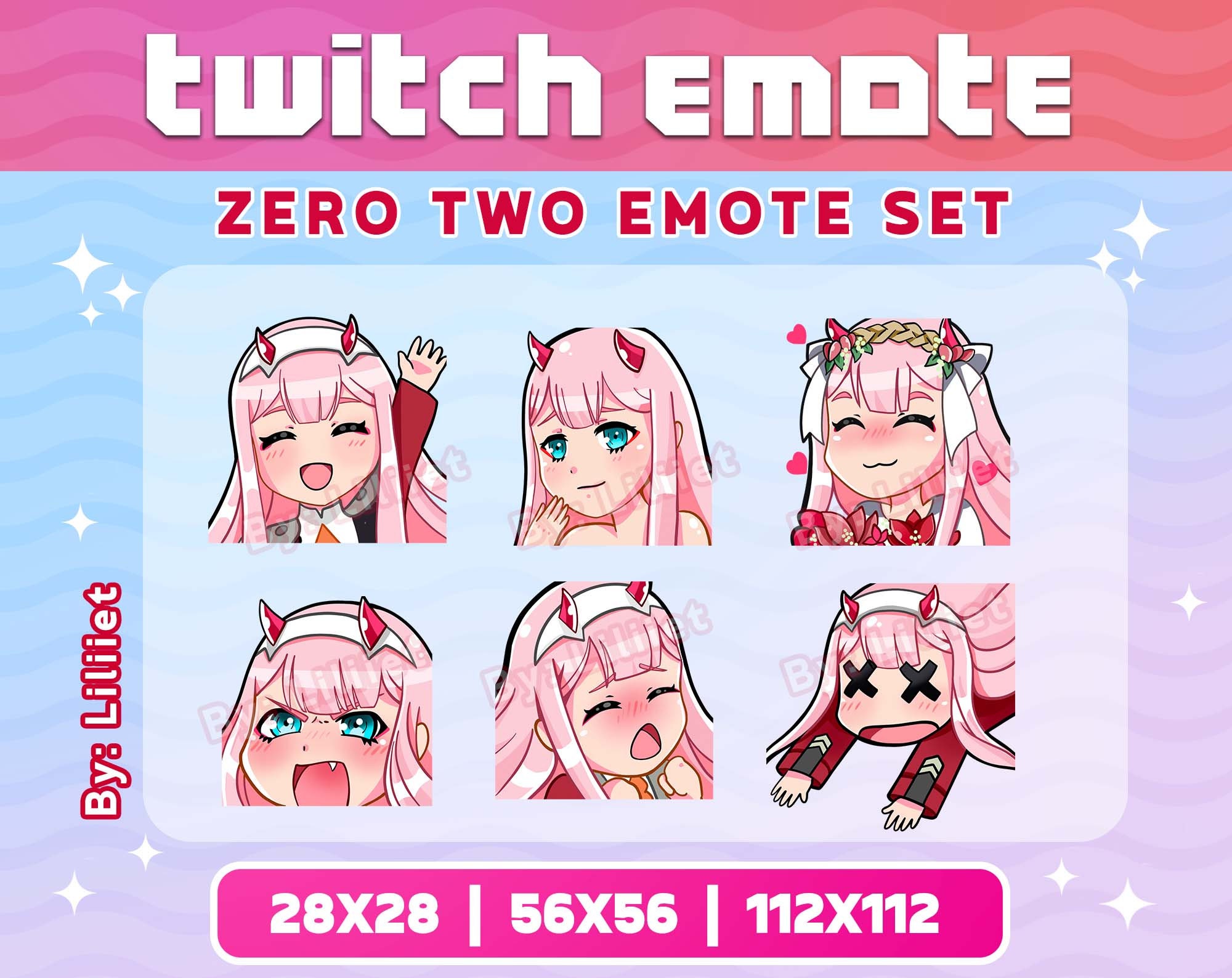 Zero Two Emote Pack for Twitch or Discord - Etsy Finland