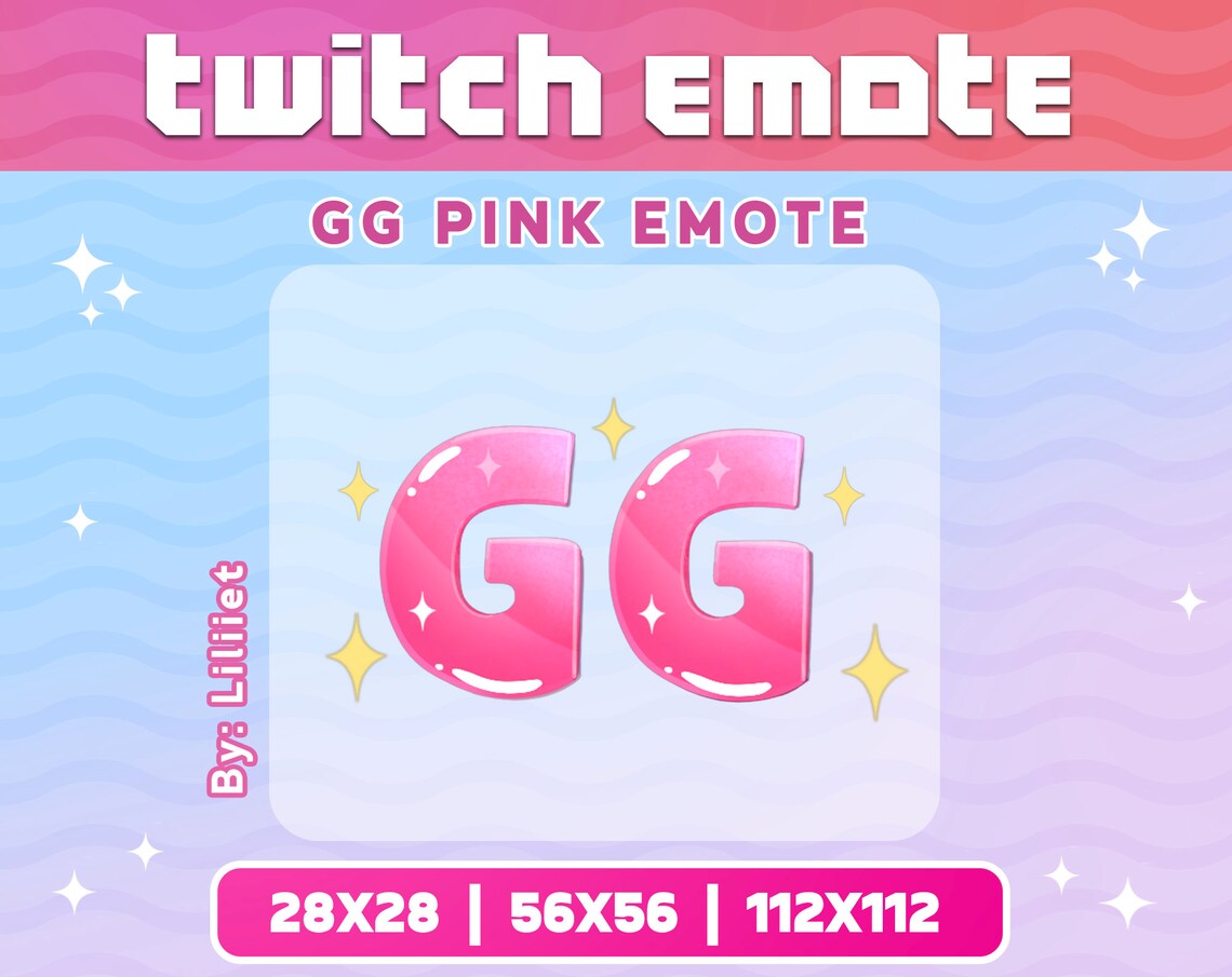 GG Emote for Twitch Discord / Pink Kawaii GG Emote - Etsy