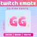 GG Emote for Twitch Discord / Pink Kawaii GG Emote - Etsy