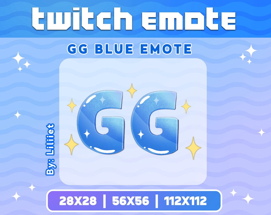 GG Emote for Twitch Discord / Blue GG Sparkle Emote - Etsy