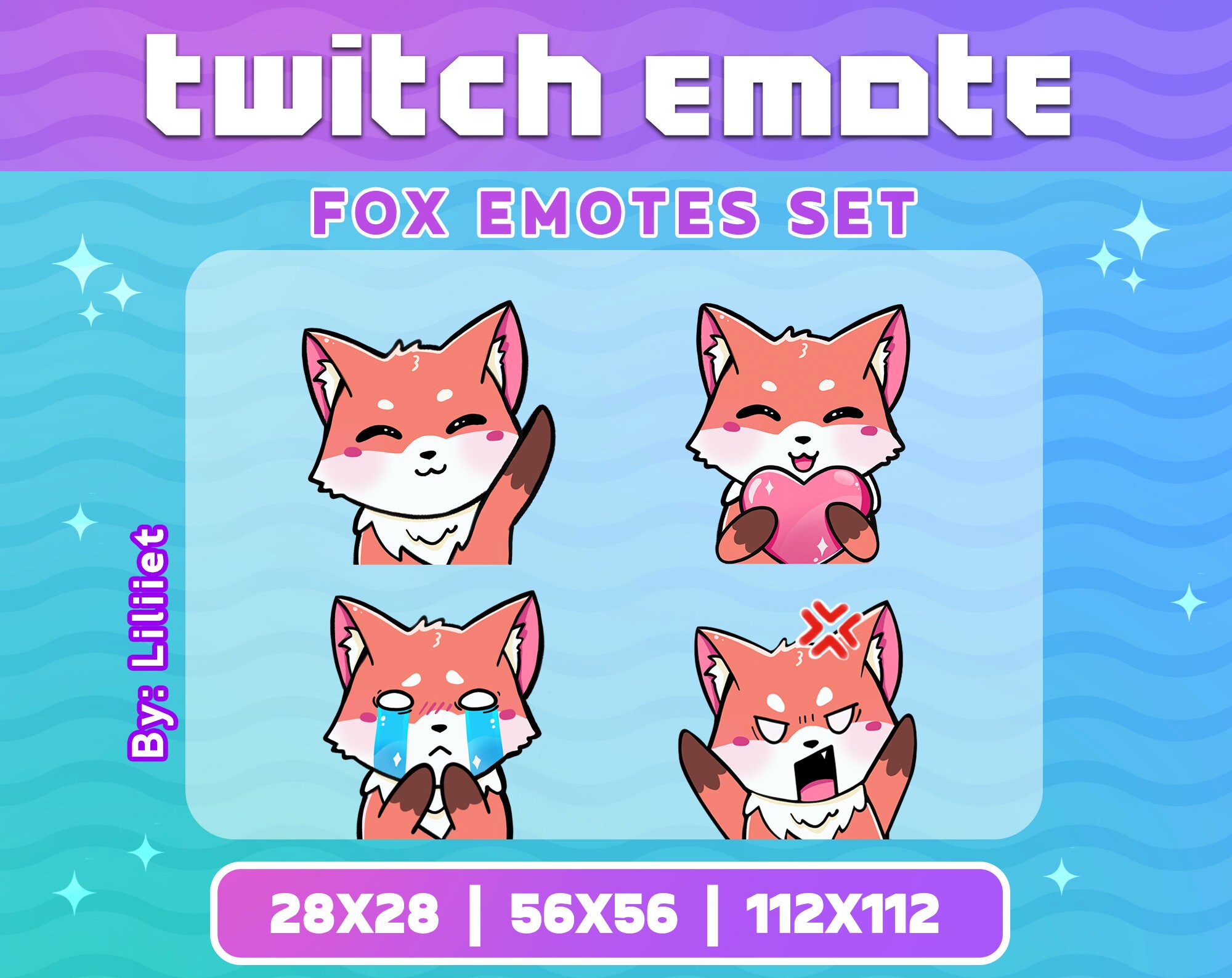 Set of Fox Emotes for Twitch or Discord - Etsy