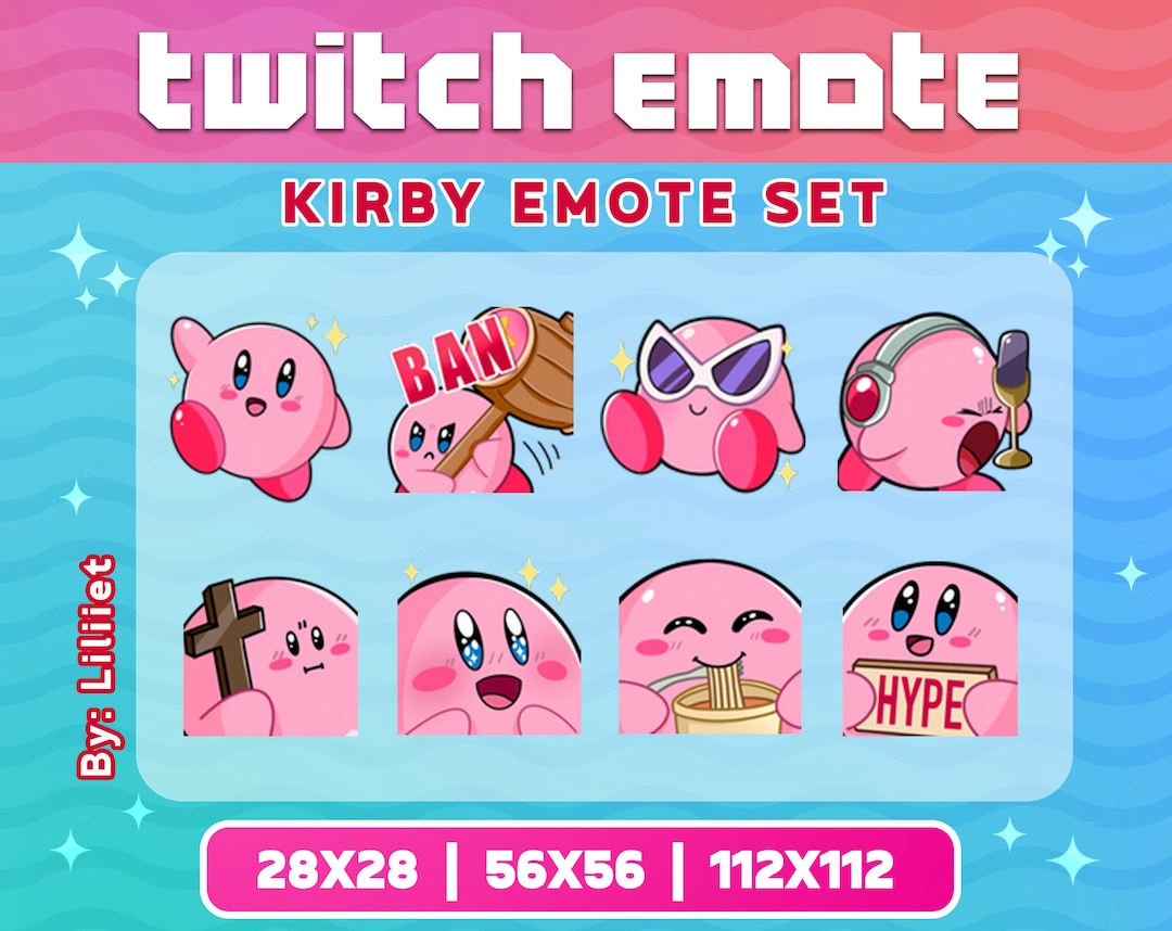 Kirby Emote Set for Twitch or Discord / Kirby Emote Pack - Etsy