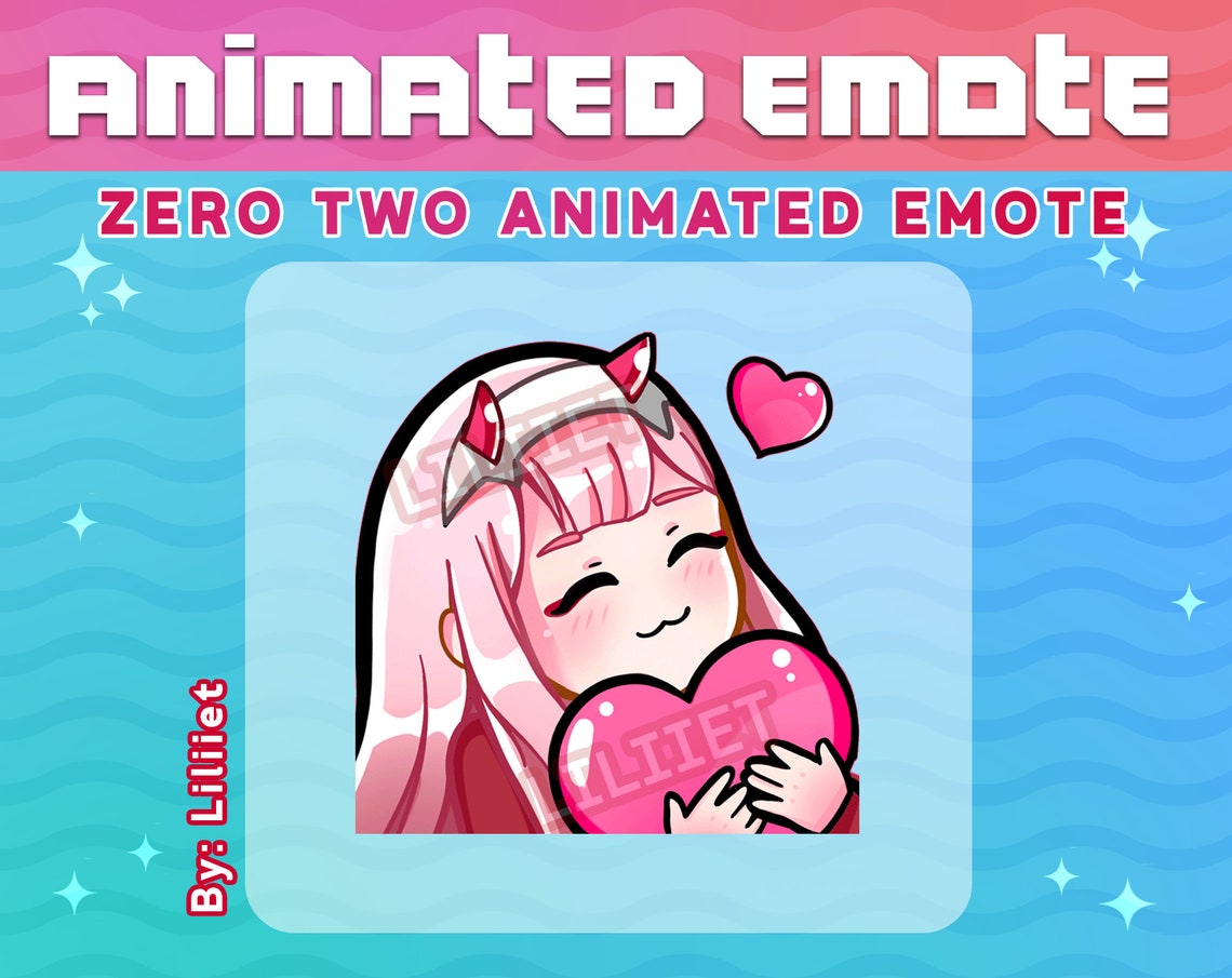 Animated Emote Zero Two Animated Heart Emote for Twitch or Discord Love ...