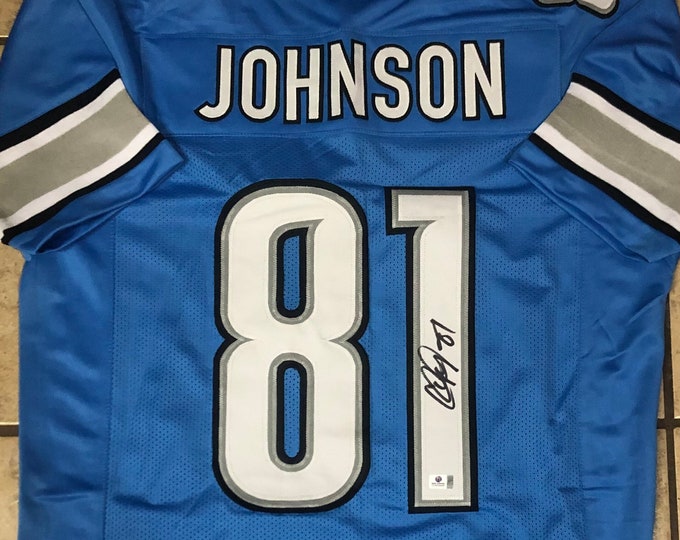 CALVIN JOHNSON Signed Detroit Lions Custom Jersey With COA hologram ...