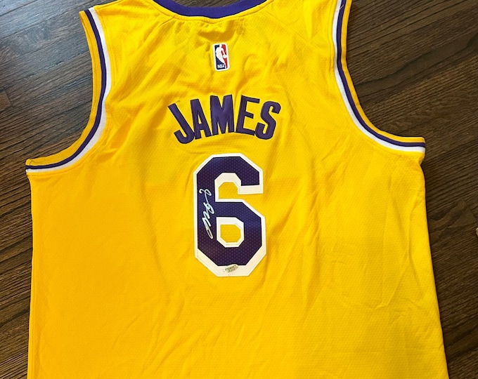 LEBRON JAMES Signed Los Angeles Lakers Nike Yellow Jersey With COA - Etsy