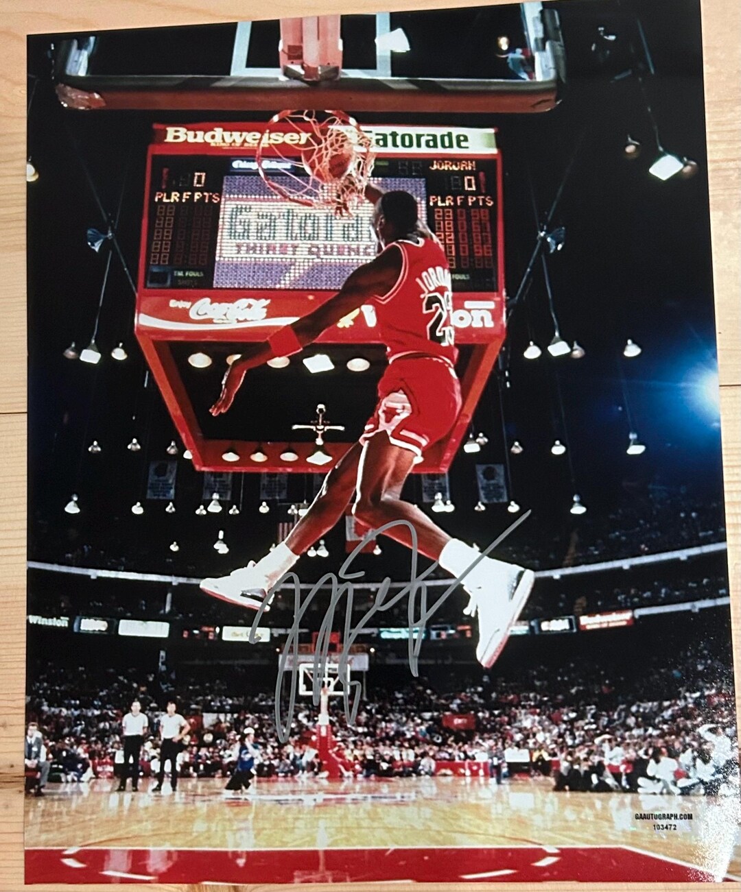 Fotografía de 11 x 14 firmada por los Chicago Bulls de MICHAEL JORDAN ...