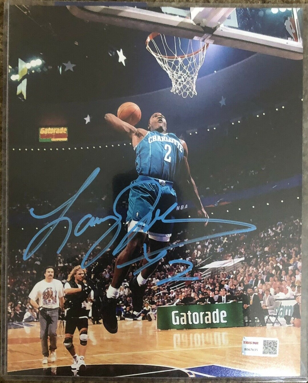 LARRY JOHNSON Charlotte Hornets Signed 8x10 With Tristar COA - Etsy