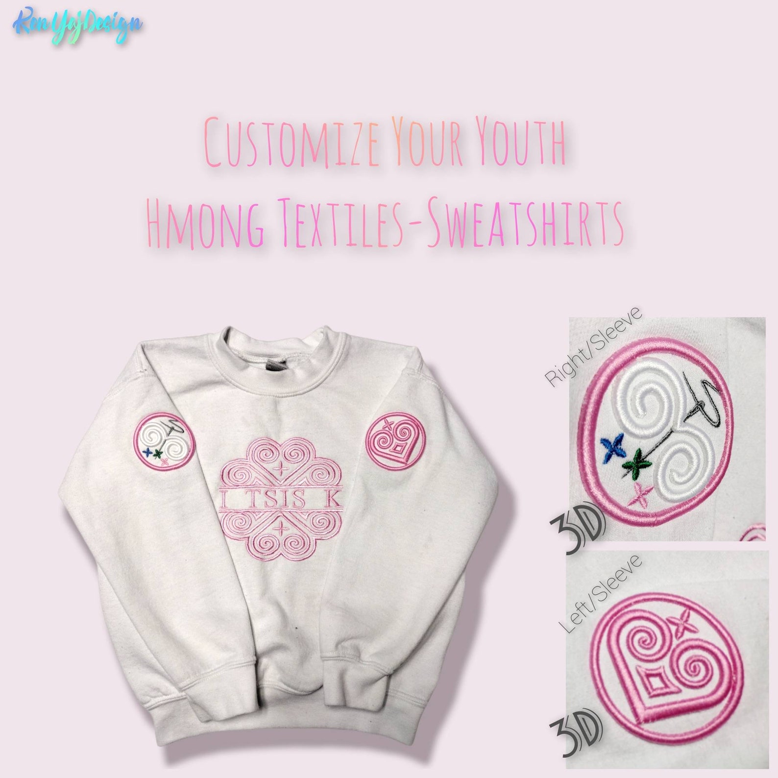 Youth Unisex Hmong Elephant Textiles With Name - Etsy