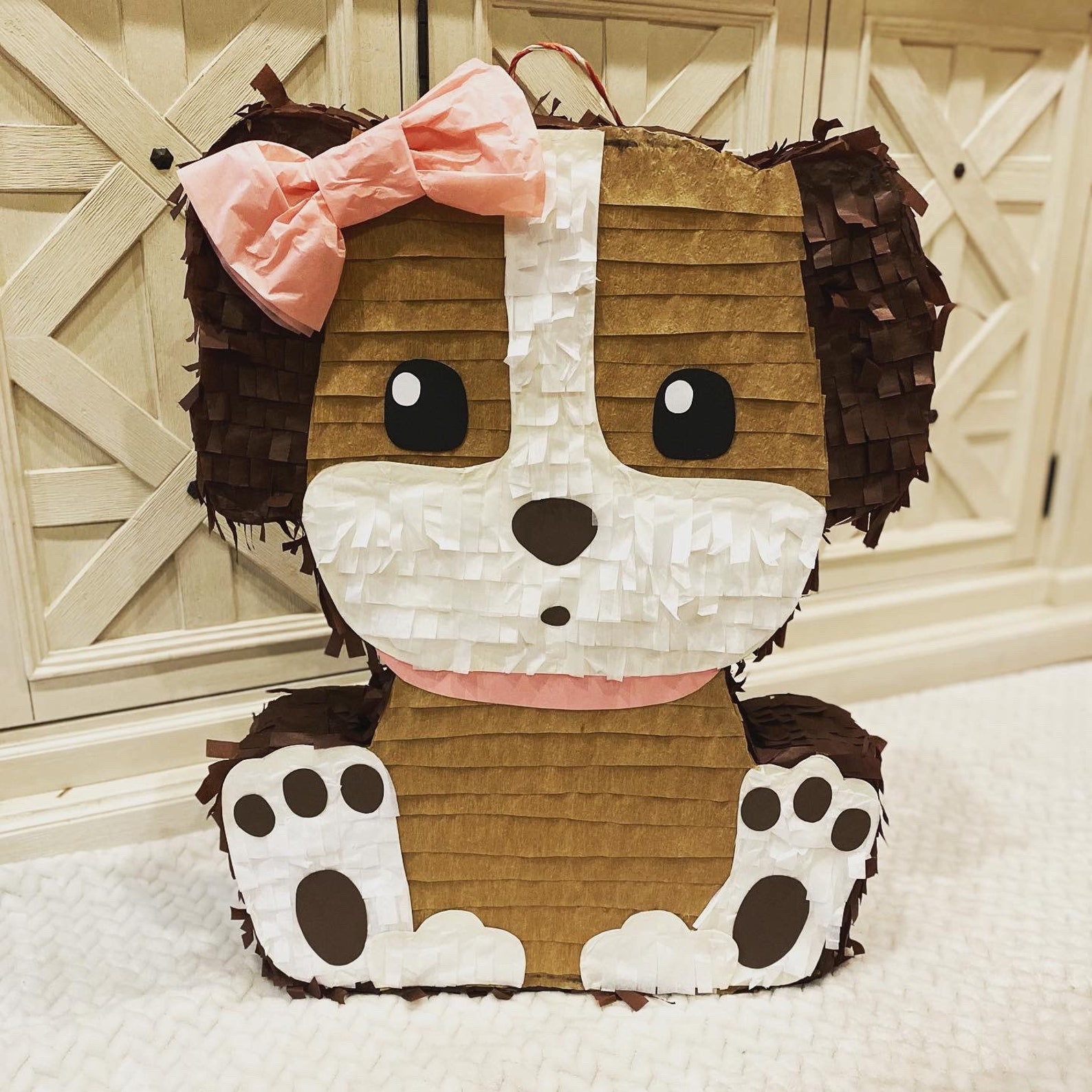 Pink Bow Puppy Pinata dog Pinata puppy birthday party decor | Etsy