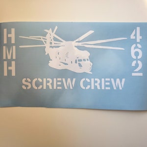 HMH-462 Screw Crew USMC CH-53 Helicopter Squadron Vinyl Car Decal - Etsy