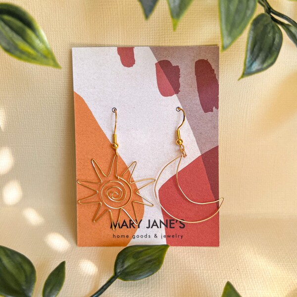 Sun Wire Earrings - Etsy