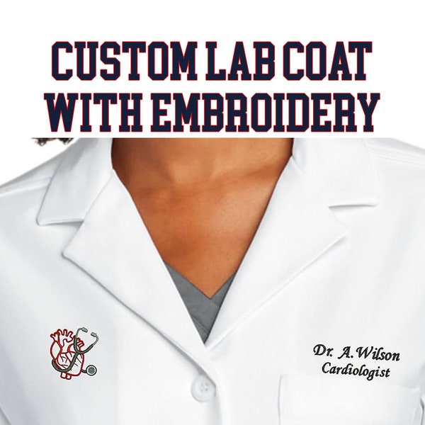 Embroidered Logo Lab Coat - Etsy