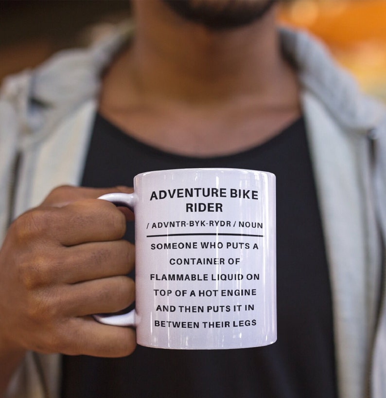 Adventure Bike Rider Mug, Biker Mugs, Road Warrior Teacups, Bike ...