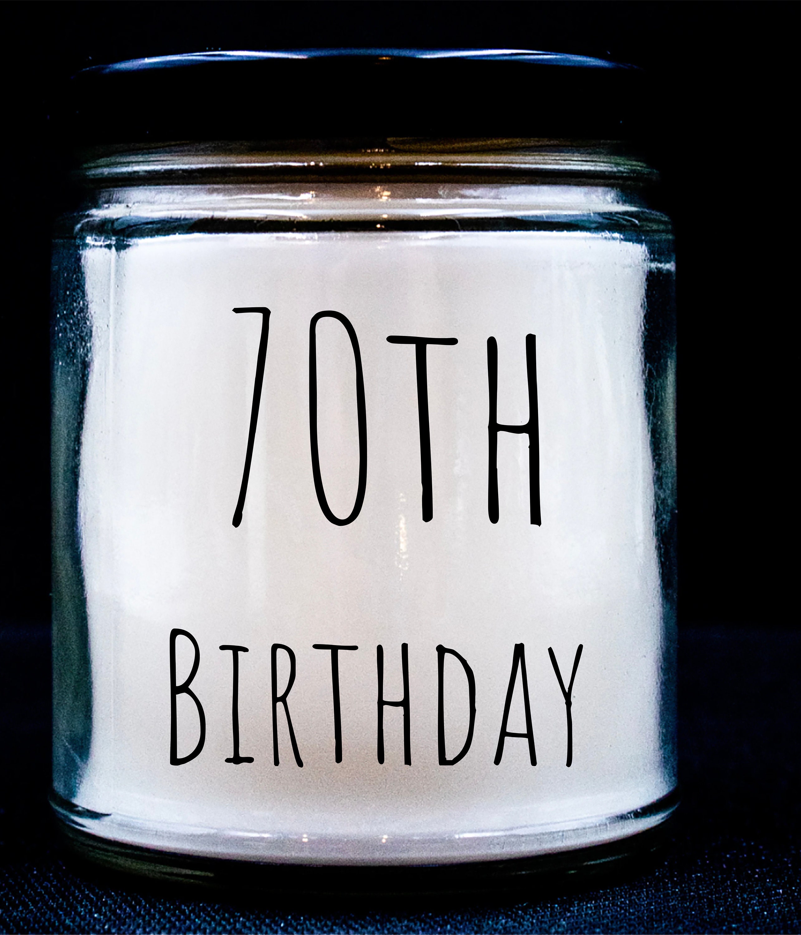 Personalized 70th Birthday Candle, 9oz & 16oz Soy Candles, Gift From ...