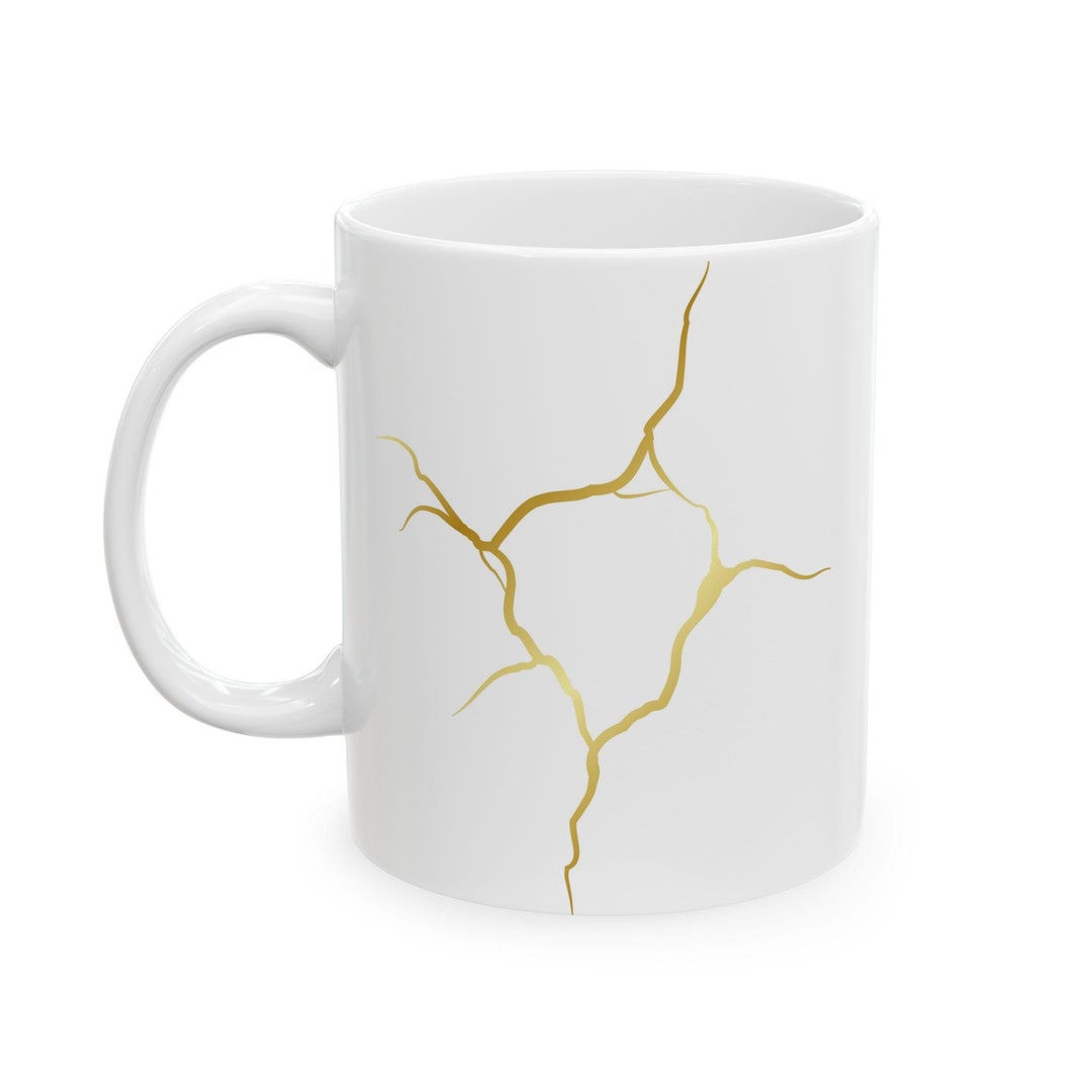 Kintsugi Mug, Kintsugi Gifts, Elegant Mug, Intricate Kintsugi Gold ...