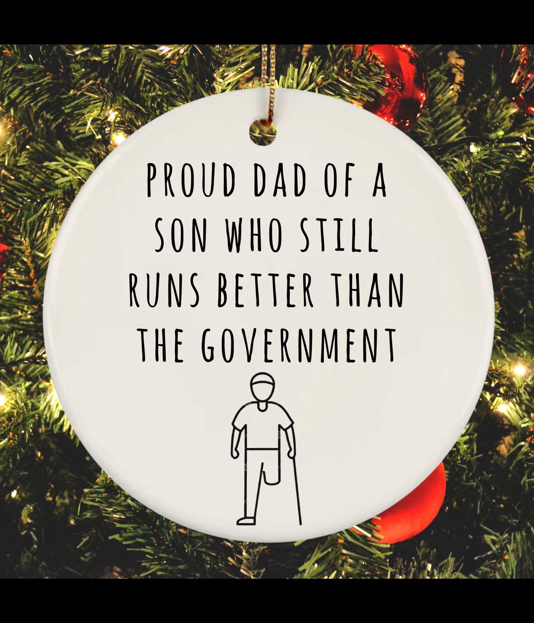 Amputee Ornament, Amputee Gift, Loss of Leg, Leg Surgery Gift, Leg Amputee Gag, Amputation Gift ...