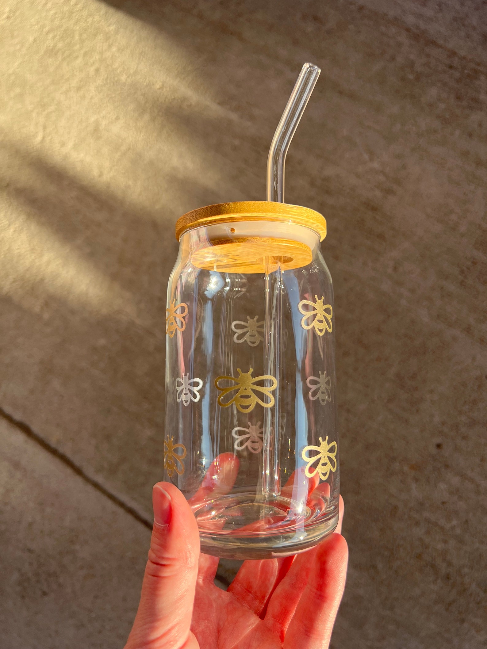 Bee Glass Cup - Etsy