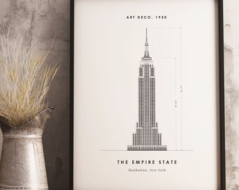 Printable Empire State Building Blueprint - Etsy