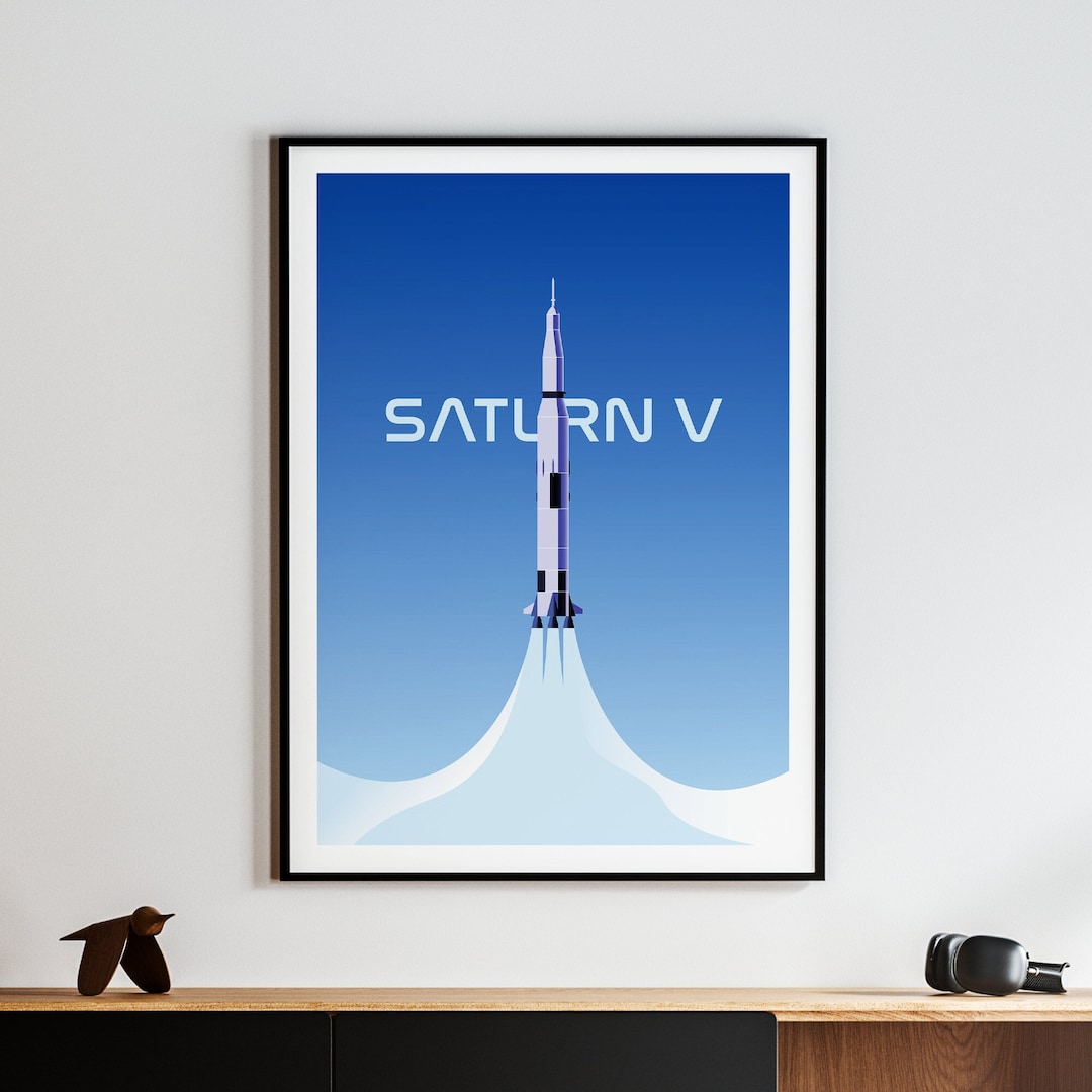 Saturn V Poster, NASA Rocket Wall Art, Digital Download, Apollo 11 ...