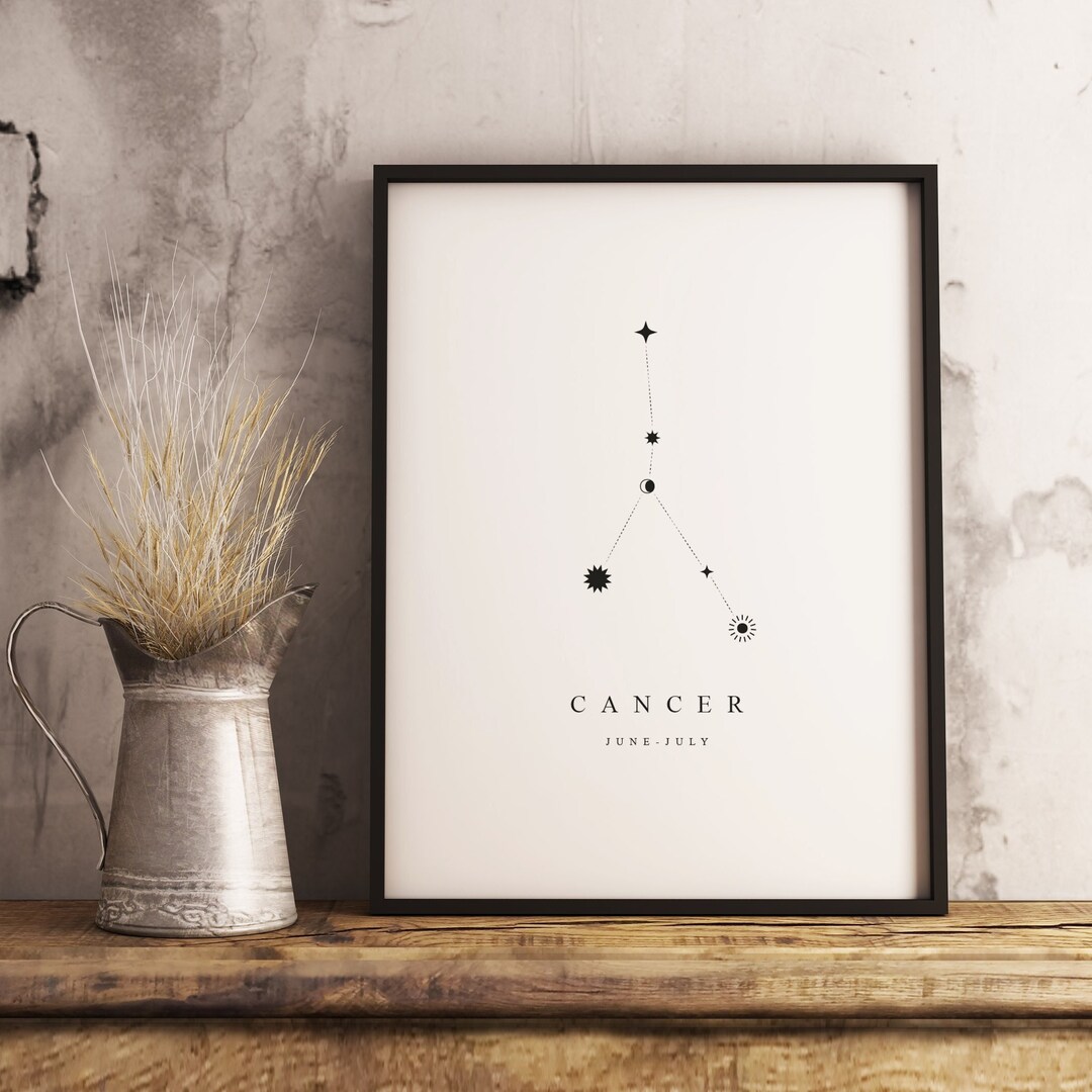 Cancer Constellation Print, Download, Minimalist, Vintage and Rustic ...
