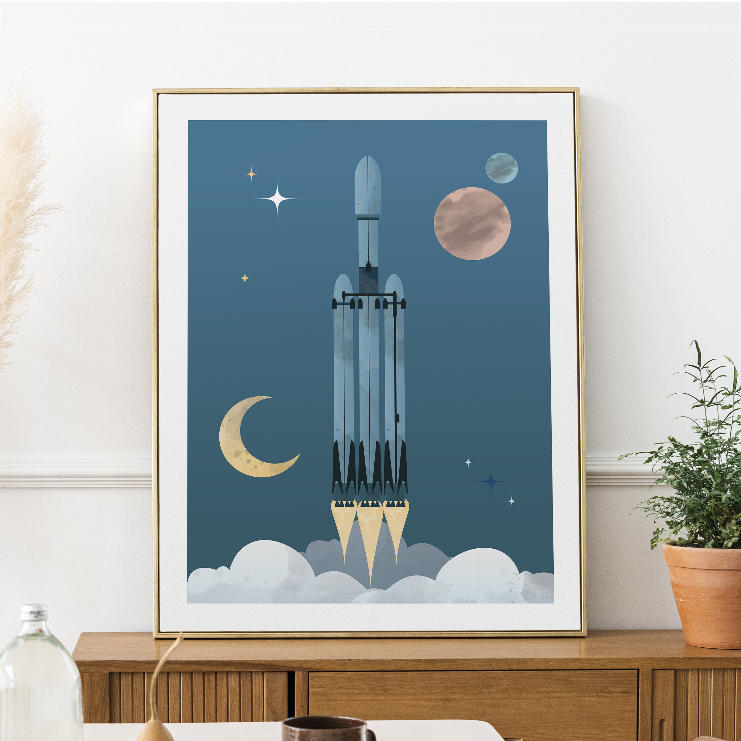 Spacex Poster Falcon Heavy Poster DIGITAL PRINT Space Wall - Etsy