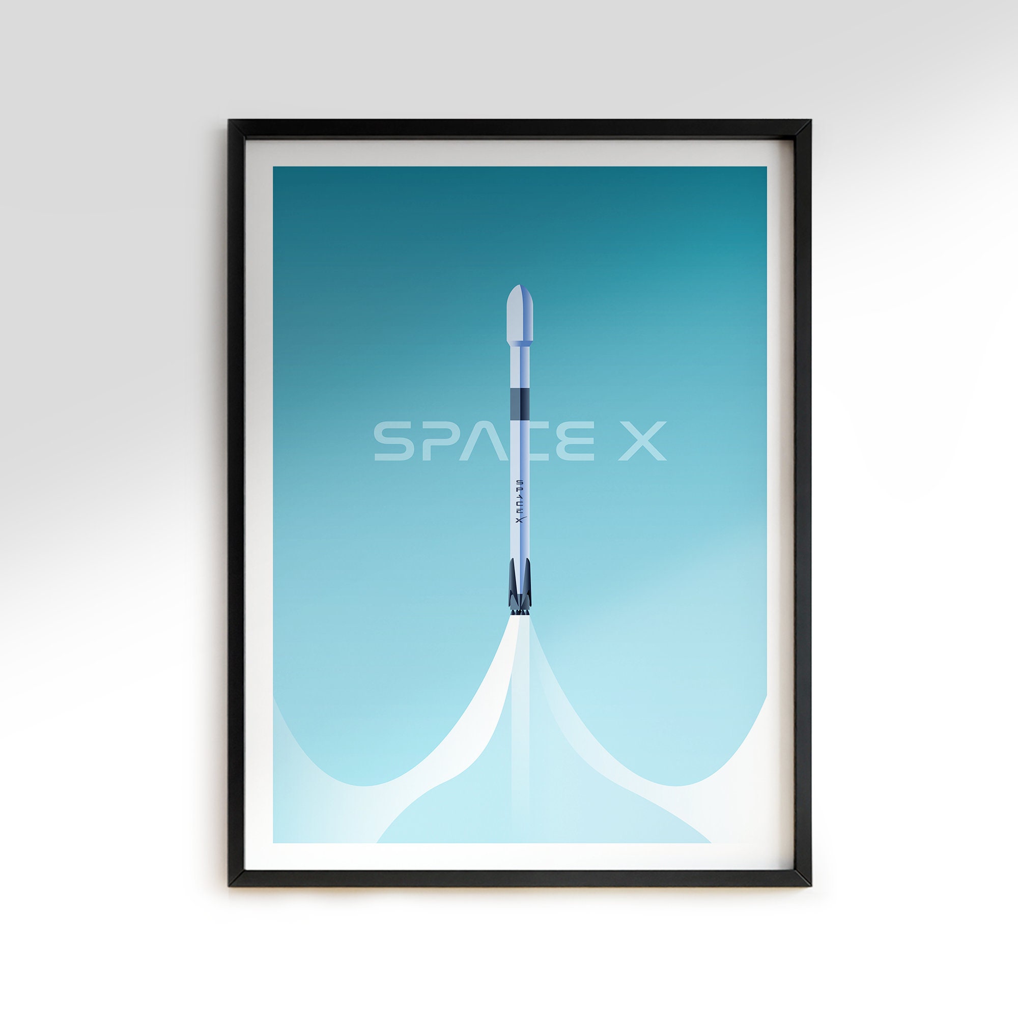Falcon 9 Poster Spacex Print Rocket Wall Art Instant - Etsy