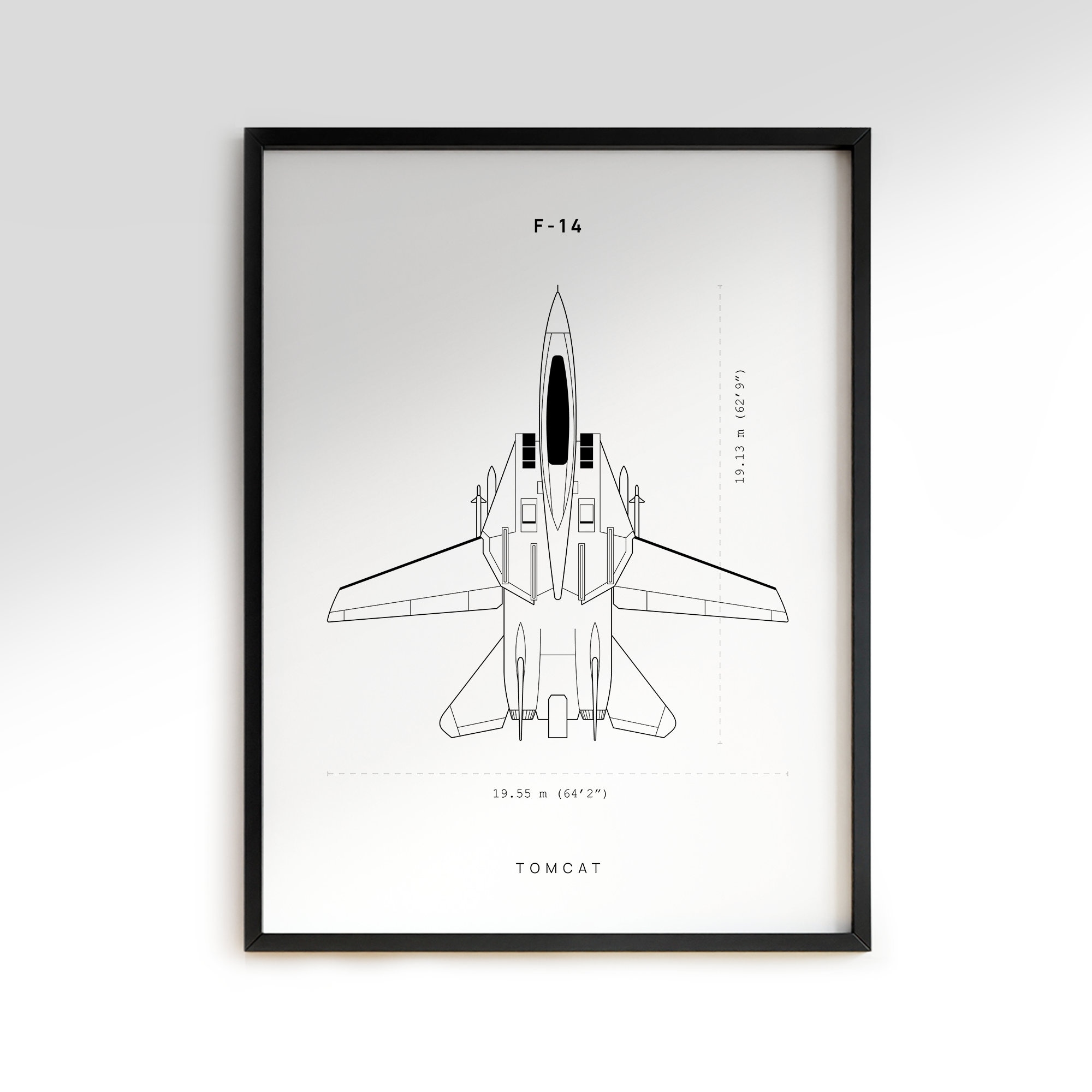 F14 Tomcat Poster Blueprint Wall Art DIGITAL DOWNLOAD Top - Etsy