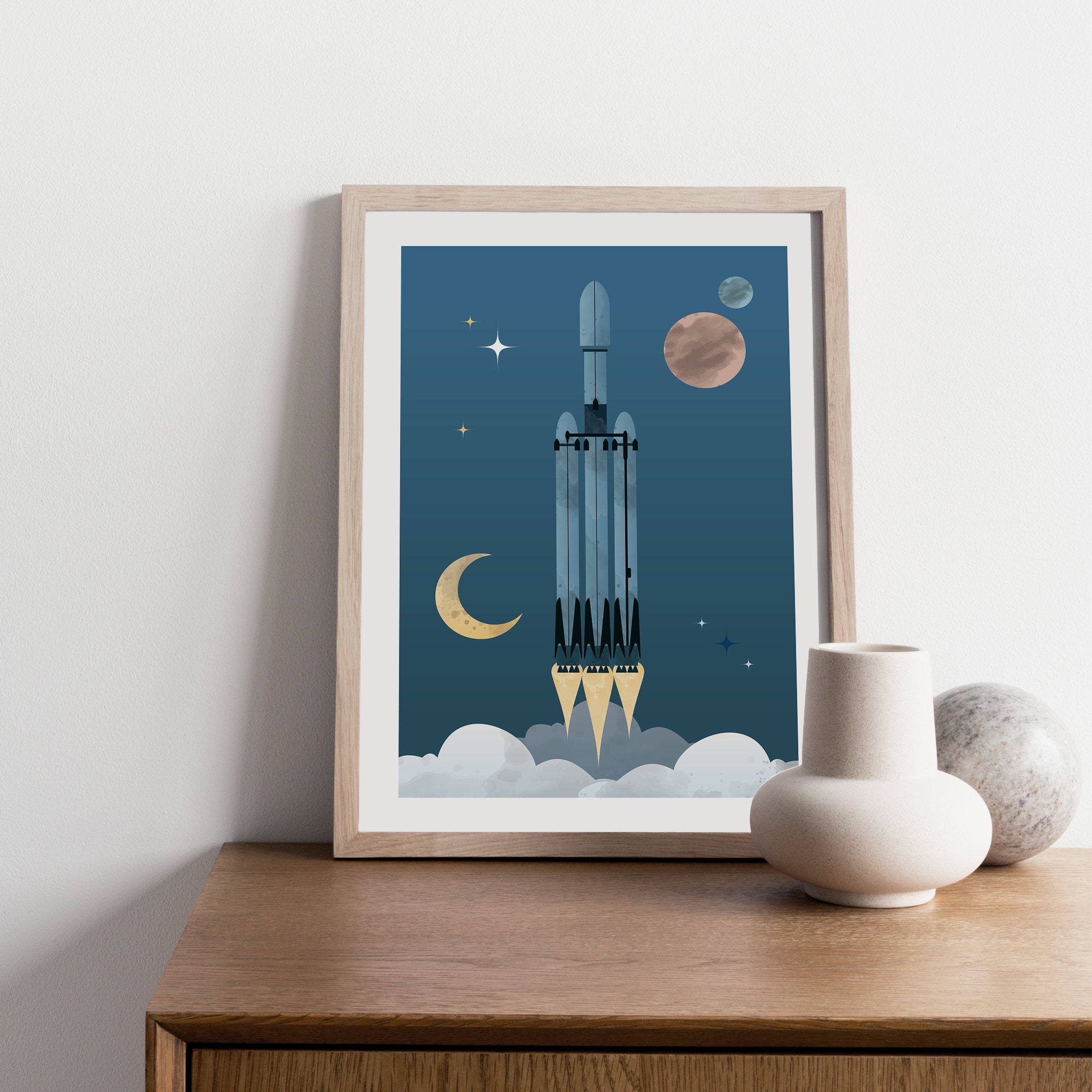 Spacex Poster Falcon Heavy Poster DIGITAL PRINT Space Wall - Etsy