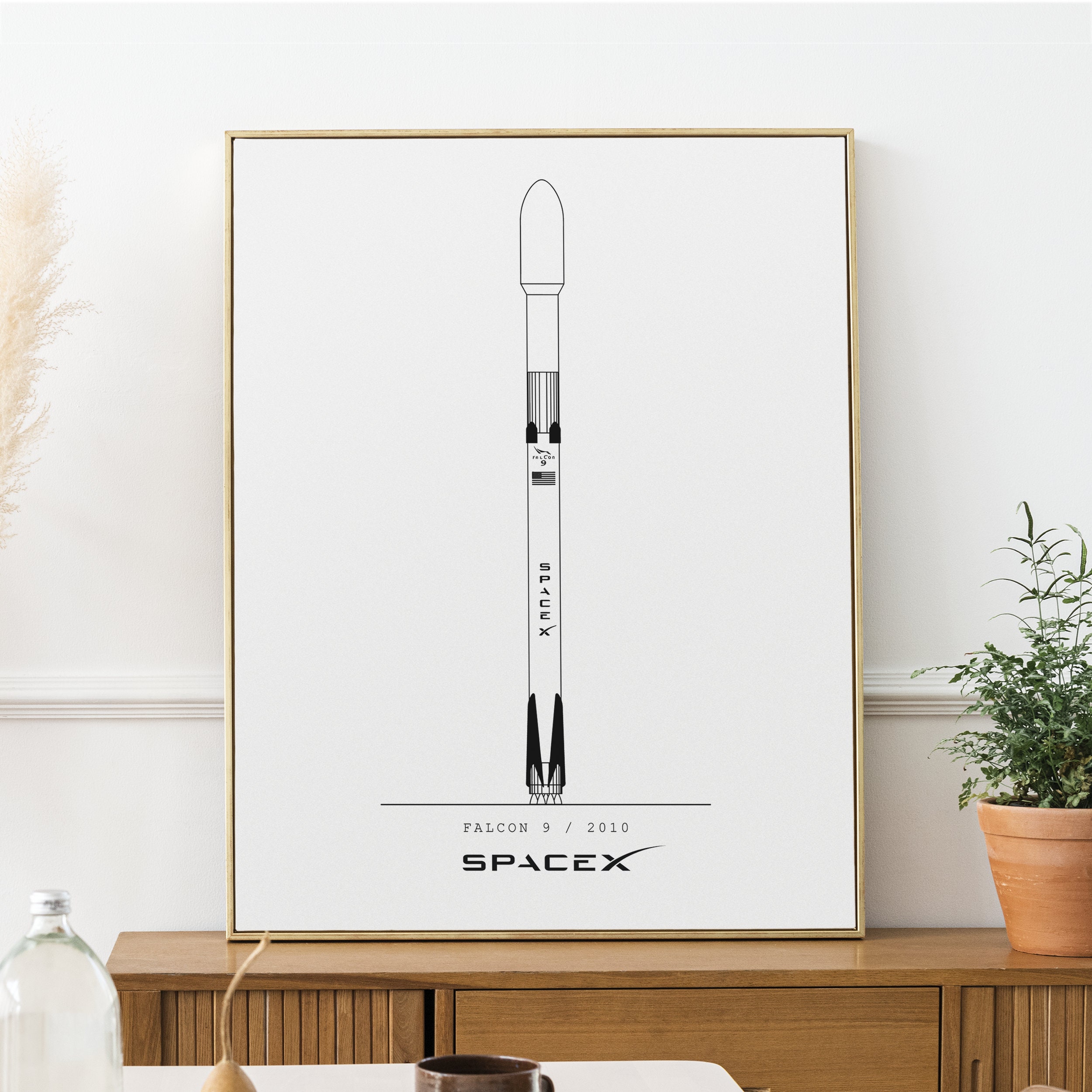 NASA and Spacx Blueprint Poster, Set of 6, Minimalist Space Wall Art ...