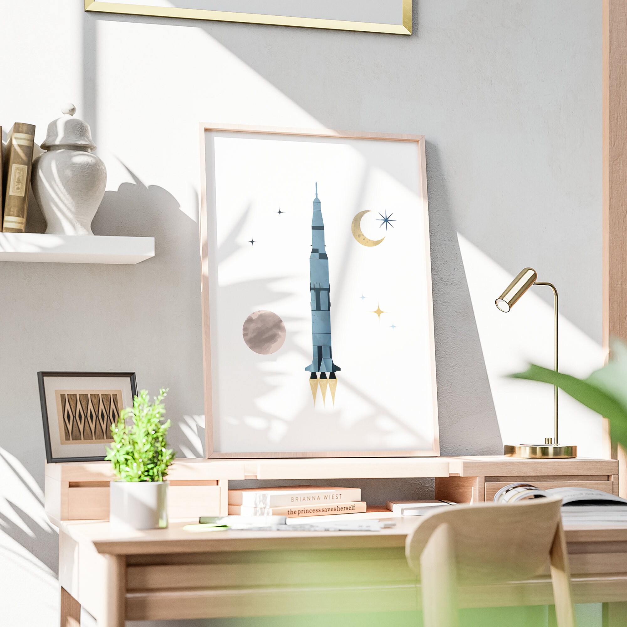 Saturn V Poster, NASA Poster, DIGITAL DOWNLOAD, Space Themed Wall Art ...