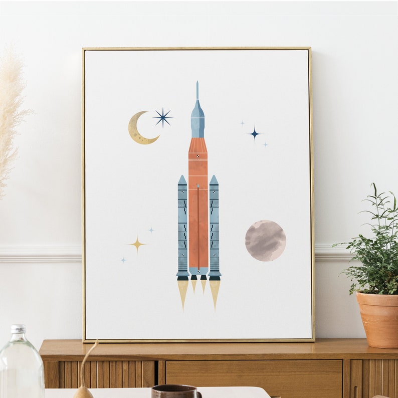 Nasa Poster, Set of 3 Prints, DIGITAL DOWNLOAD, Artemis Rocket, Saturn ...