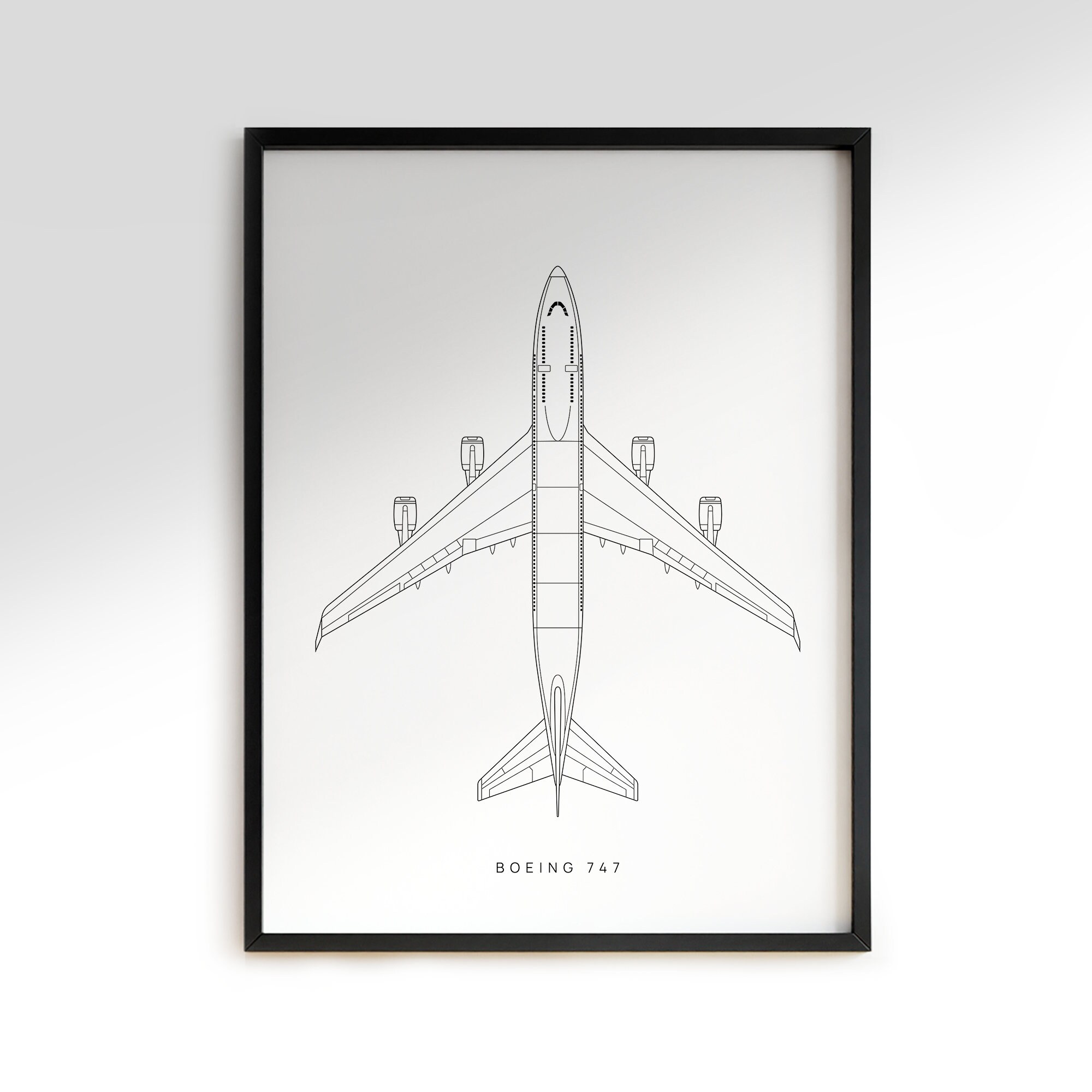 Airplane Blueprint Poster, Airbus 380 Poster, Boeing 747 Poster ...