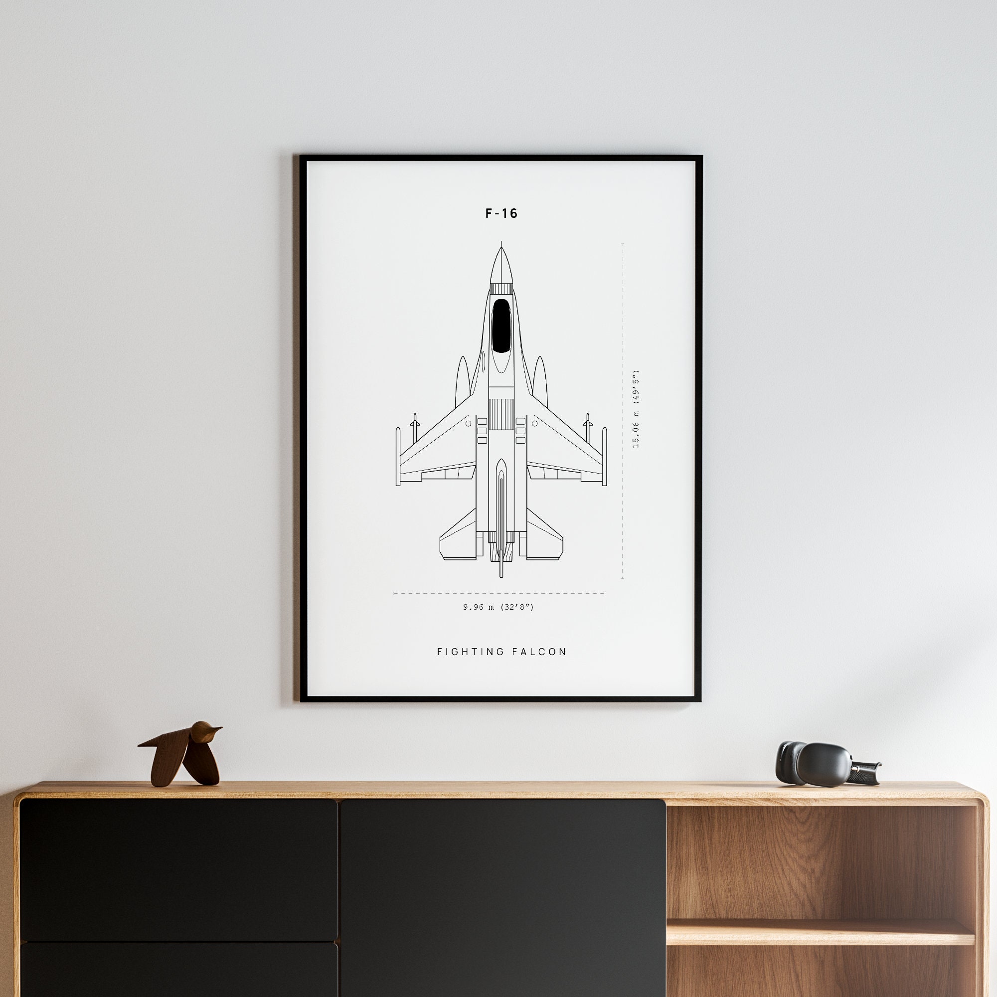 F16 Blueprint Poster, Fighter Jet Wall Art, DIGITAL DOWNLOAD ...