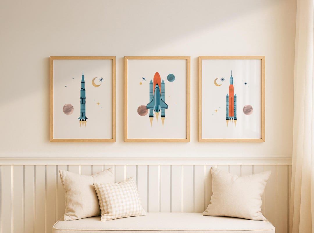 Nasa Poster, Set of 3 Prints, DIGITAL DOWNLOAD, Artemis Rocket, Saturn ...