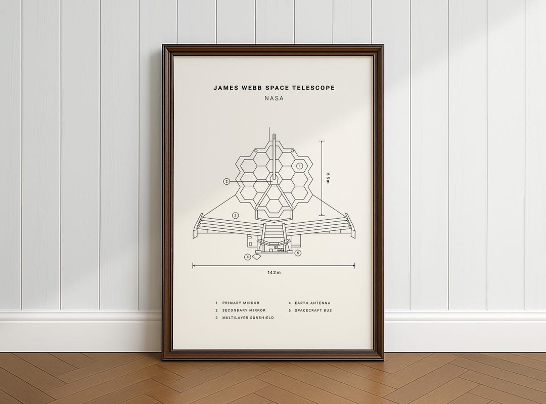 NASA James Webb Poster, Digital Download, Space Telescope Blueprint ...