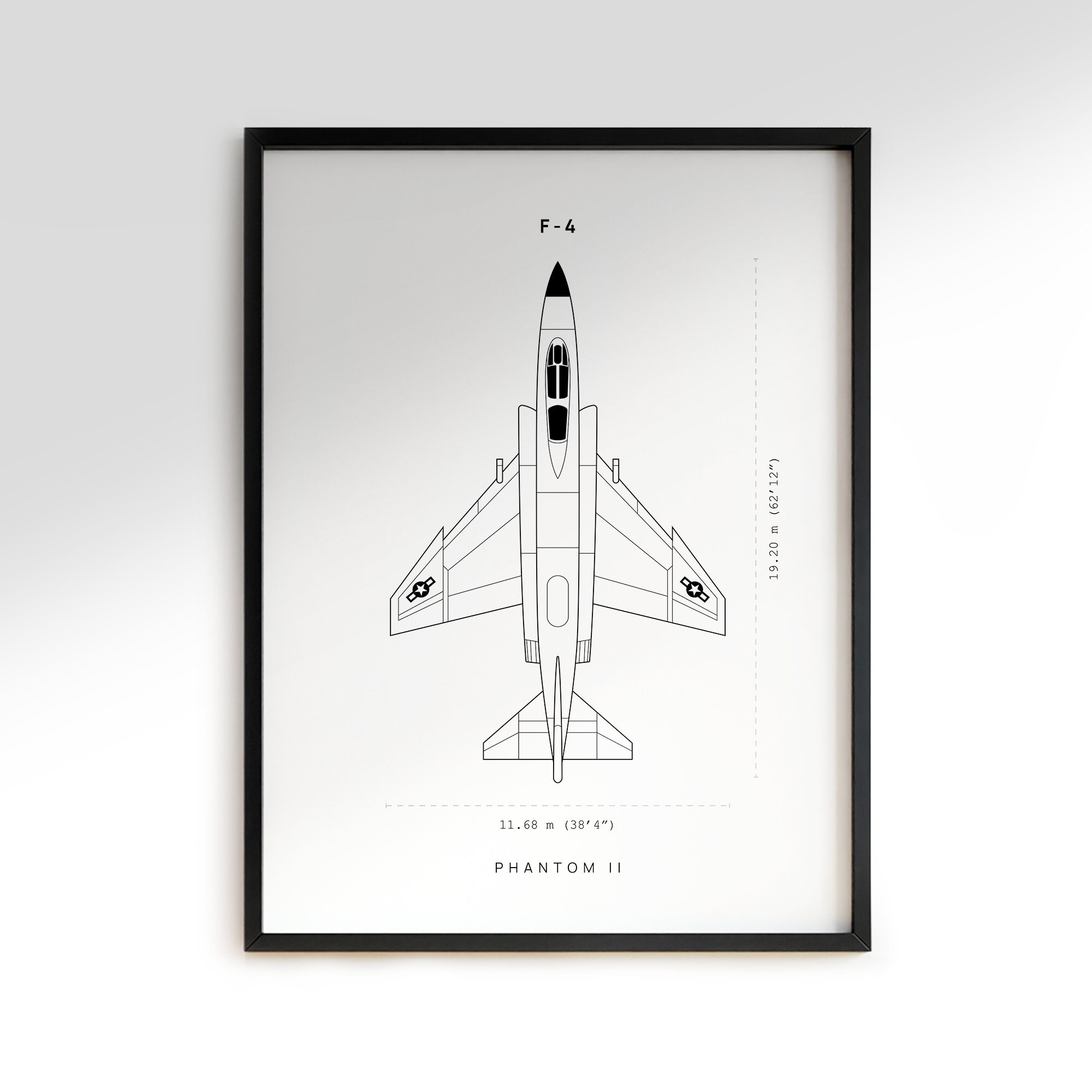 Fighter Jet Poster, Set of 6 Wall Art, Minimalist Blueprint Poster ...