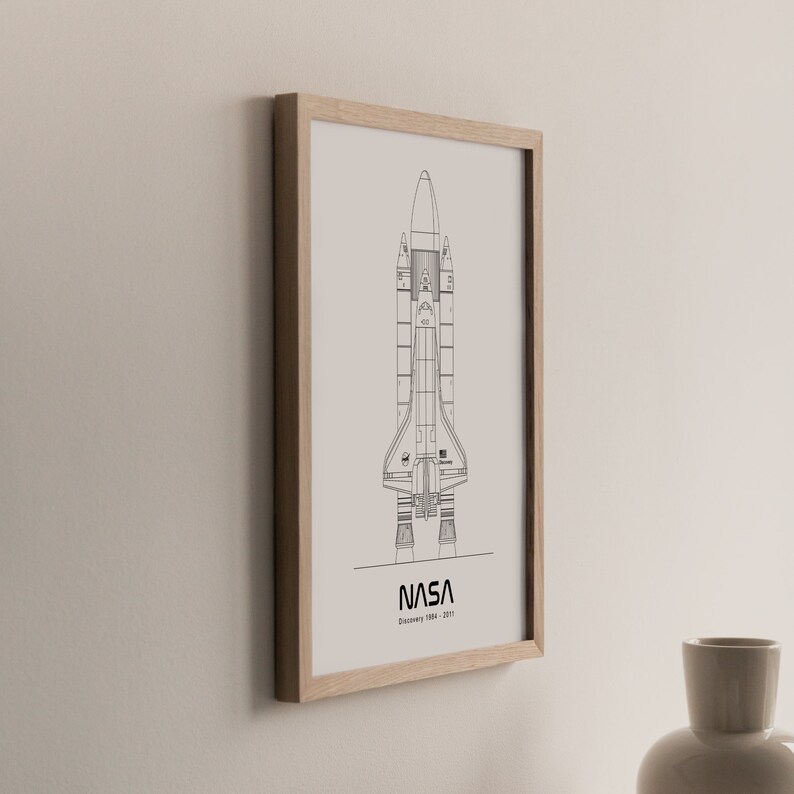 Space Discovery Nasa Space Shuttle Modern Blueprint Poster - Etsy