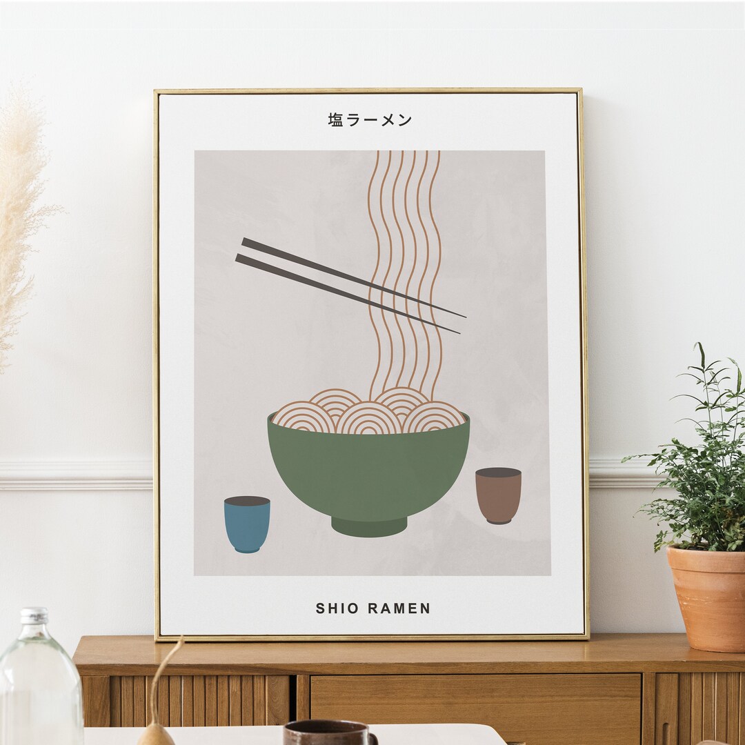 Ramen Noodle Wall Art, Japandi Wall Art, DIGITAL PRINT, Neutral ...