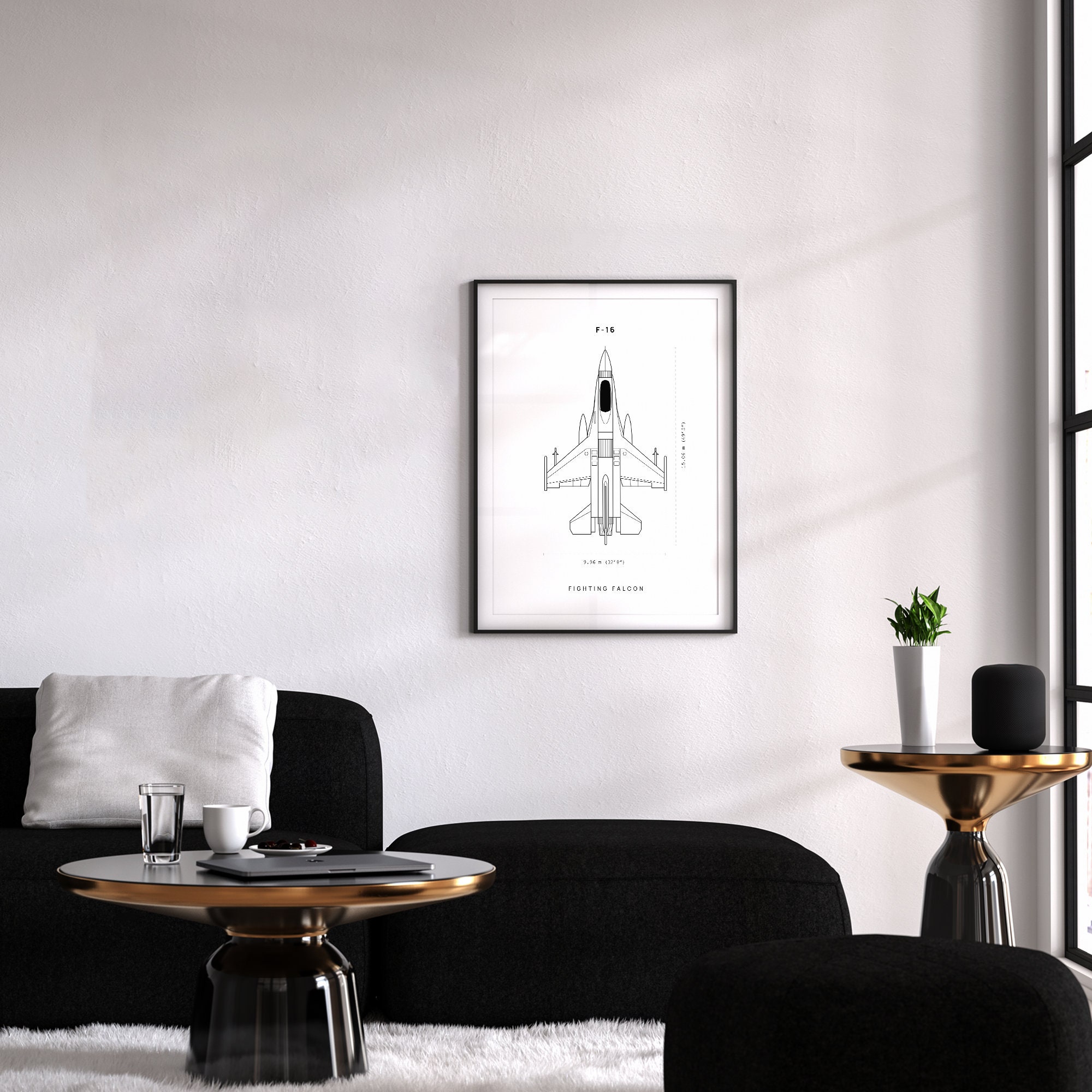 F16 Blueprint Poster Fighter Jet Wall Art DIGITAL DOWNLOAD - Etsy