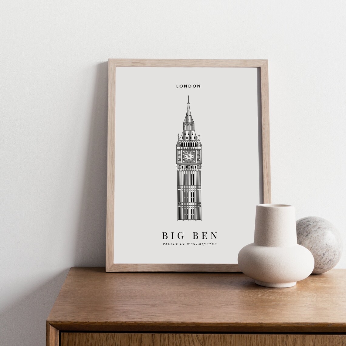 Big Ben Blueprint Poster Vintage London Wall Art Vintage - Etsy