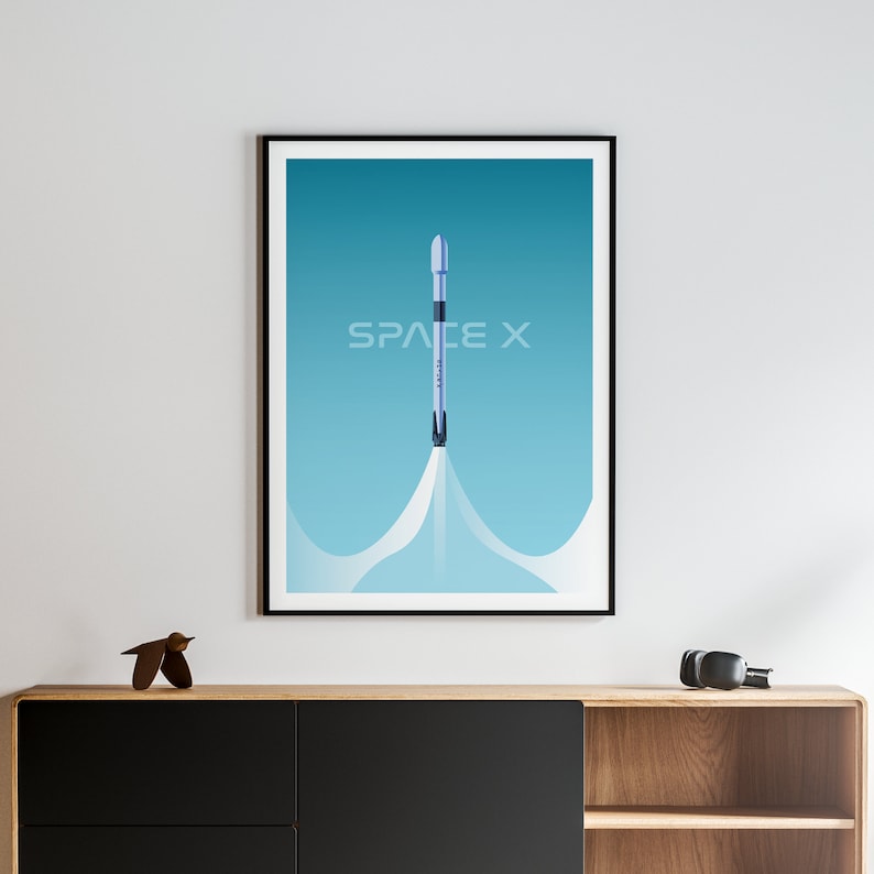 Space Rockets Printable Set of 3 Wall Art Saturn V Spacex - Etsy