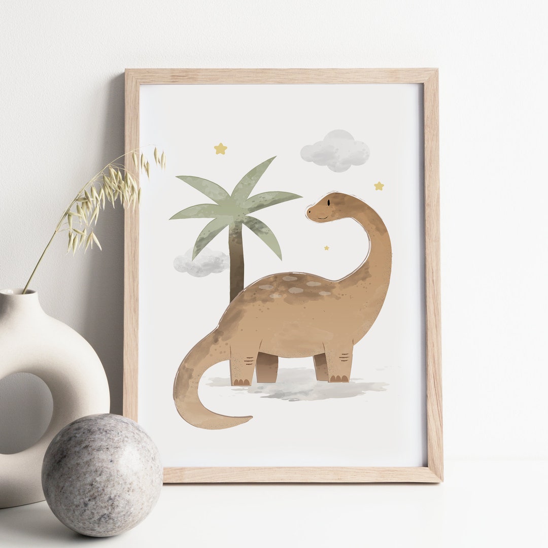 Brontosaurus Print, Dinosaur Wall Art, DIGITAL DOWNLOAD, Dinosaur Baby ...