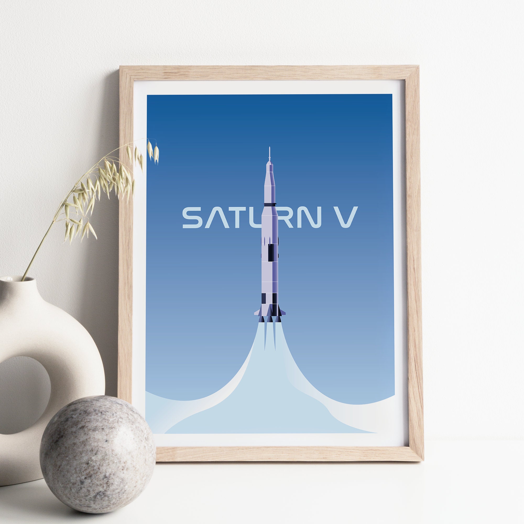Saturn V Poster, NASA Rocket Wall Art, Digital Download, Apollo 11 ...