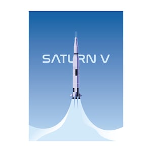 Saturn V Poster, NASA Rocket Wall Art, Digital Download, Apollo 11 ...