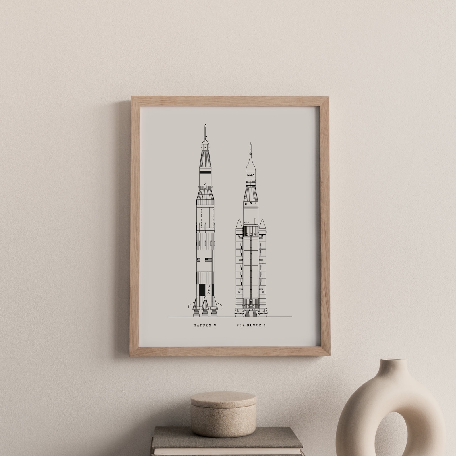NASA Saturn V SLS Rocket Poster Blueprint Spacecraft Digital - Etsy